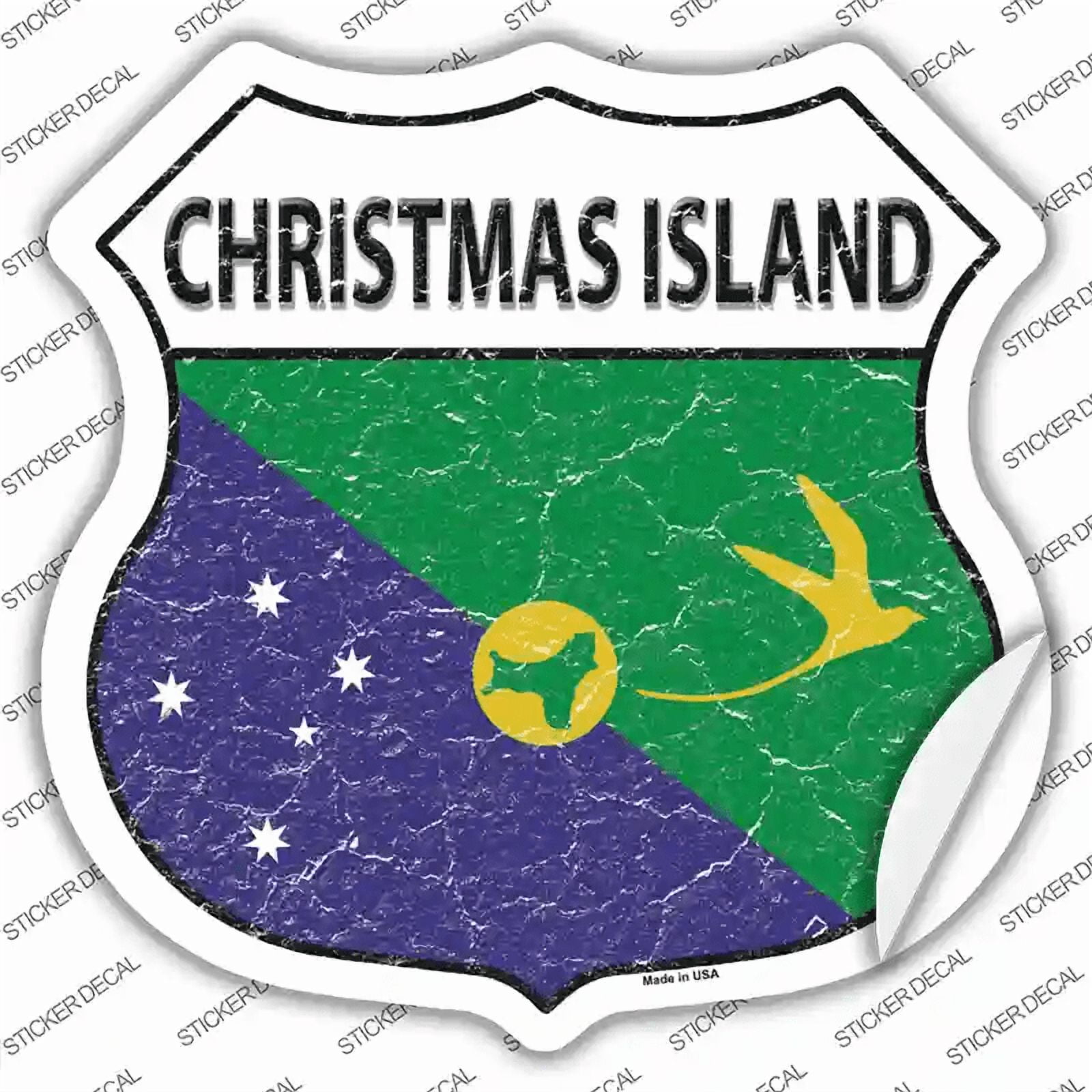 Christmas Island Flag Novelty Highway Shield Sticker Decal Small ...