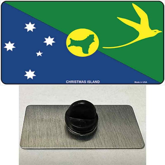 Christmas Island Flag Novelty Metal Hat Pin 1.5" x 0.75" Lapel Pin (PIN ...