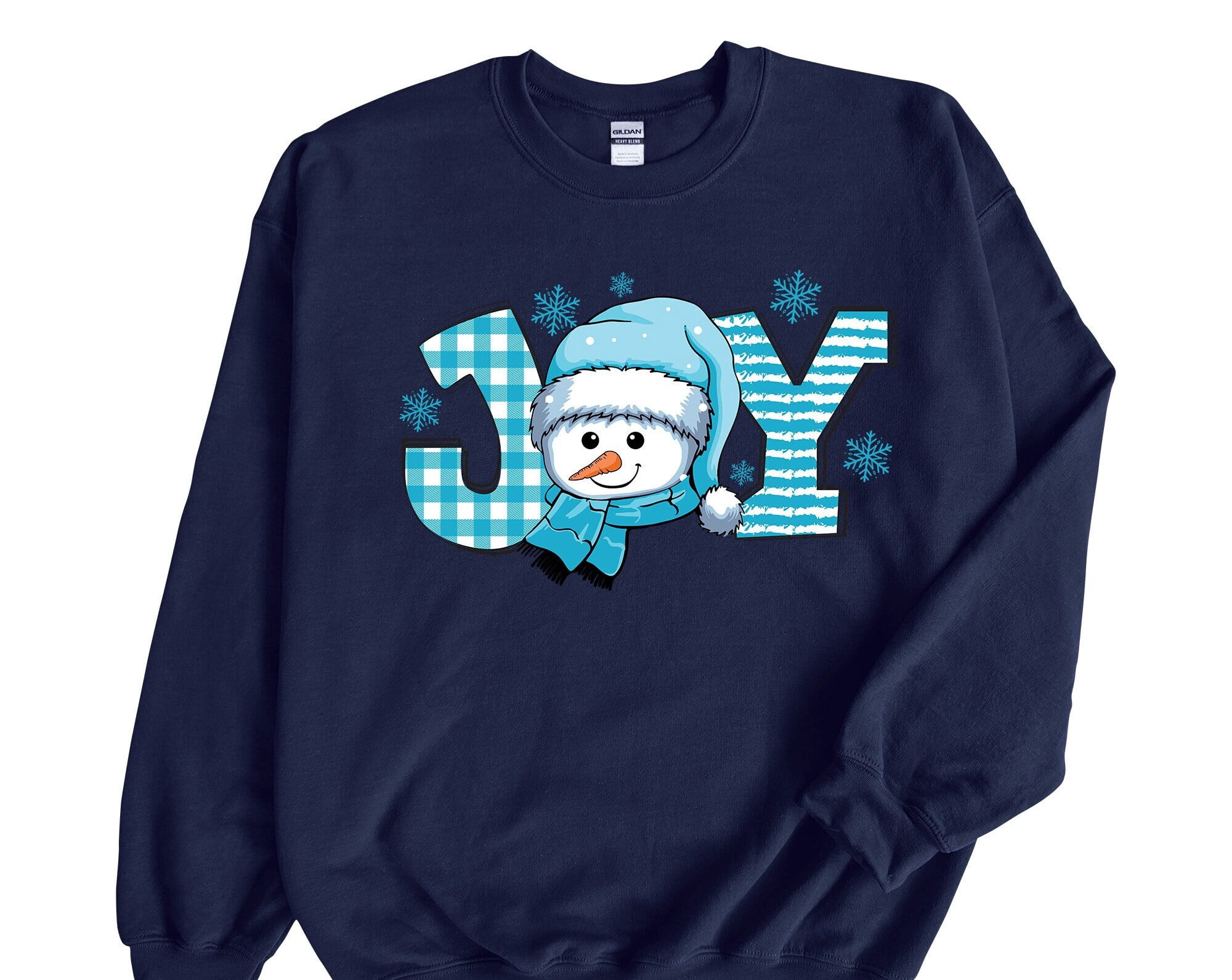 Christmas JOY Snowman TShirt Gildan Heavy Blend - Walmart.com