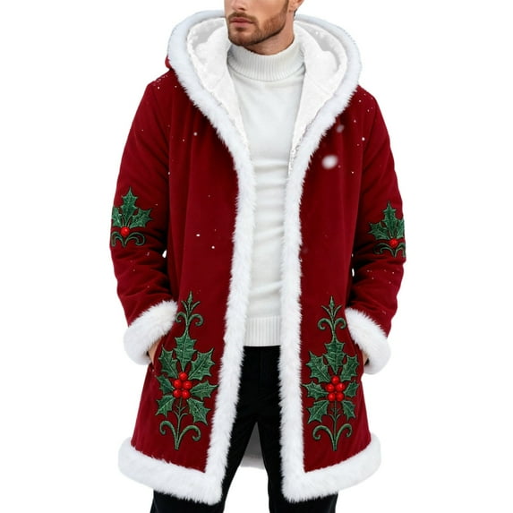 Christmas Jacket for Men Christmas Men's Long Cardigan Hoodies Women ...