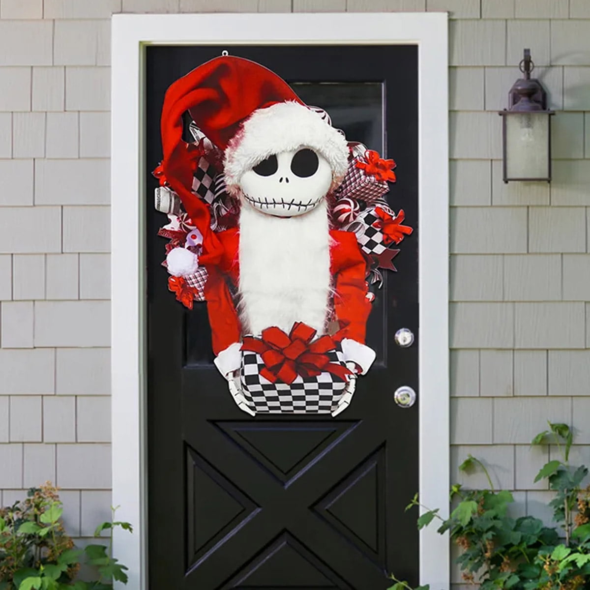 Christmas Jacks Skellington Wooden Wreath Xmas Hanging Ornaments Home ...