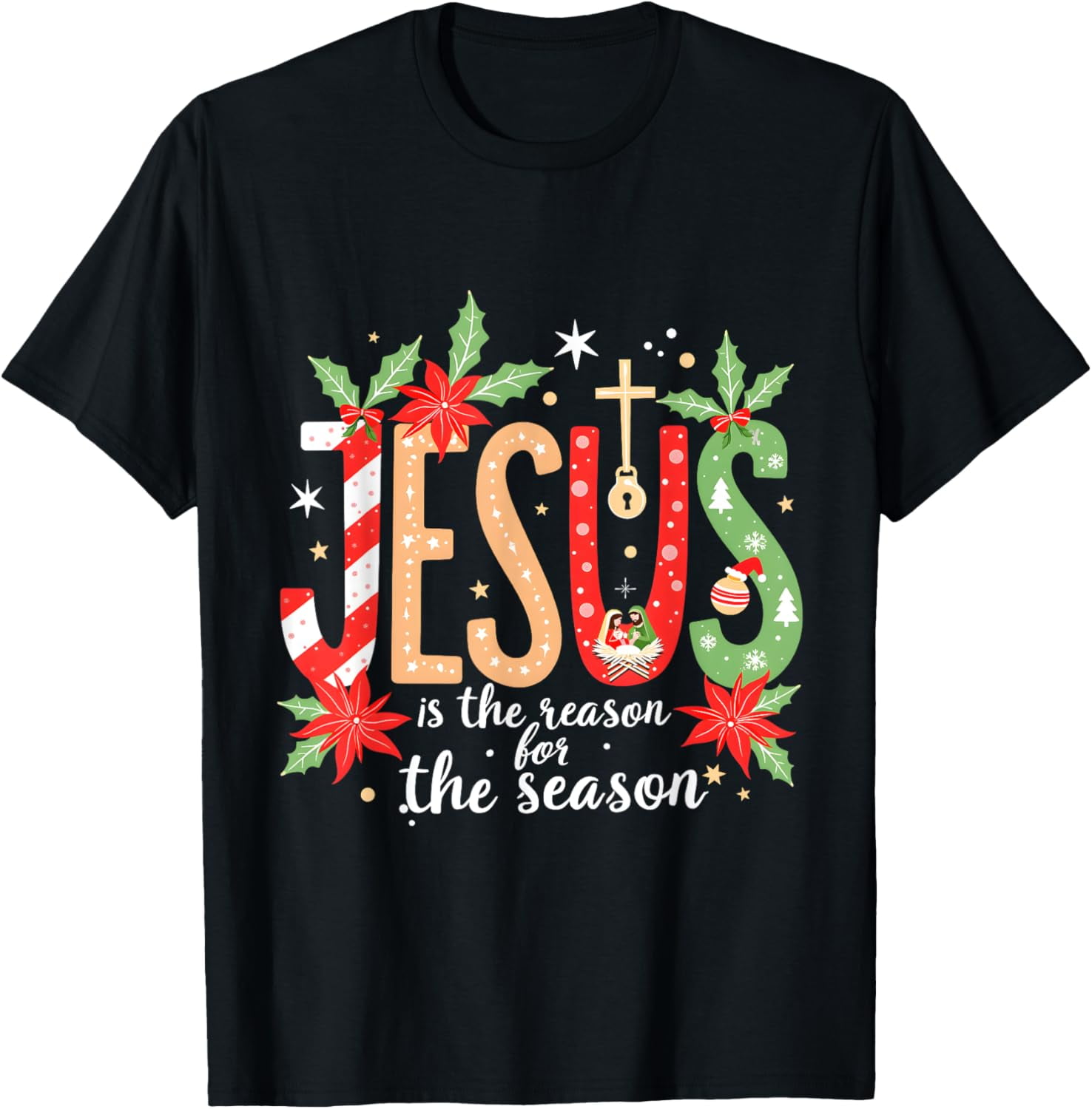 Christmas Jesus Is The Reason For The Season Nativity T-Shirt - Walmart.com
