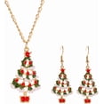 Christmas Jewelry Set Tree Pendant Necklace X mas Earrings Christmas ...