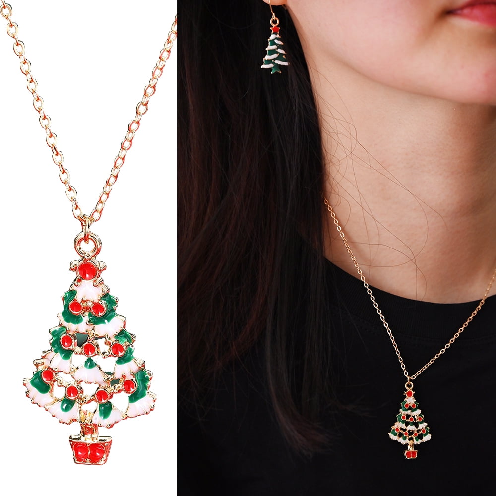 Christmas Jewelry set,1 Pairs Christmas tree Earrings& Christmas tree ...