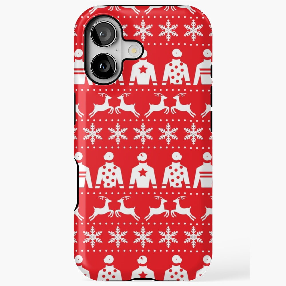Christmas Jockey Silks Red White Phone Case 17 16 15 14 13 12 11 Pro ...