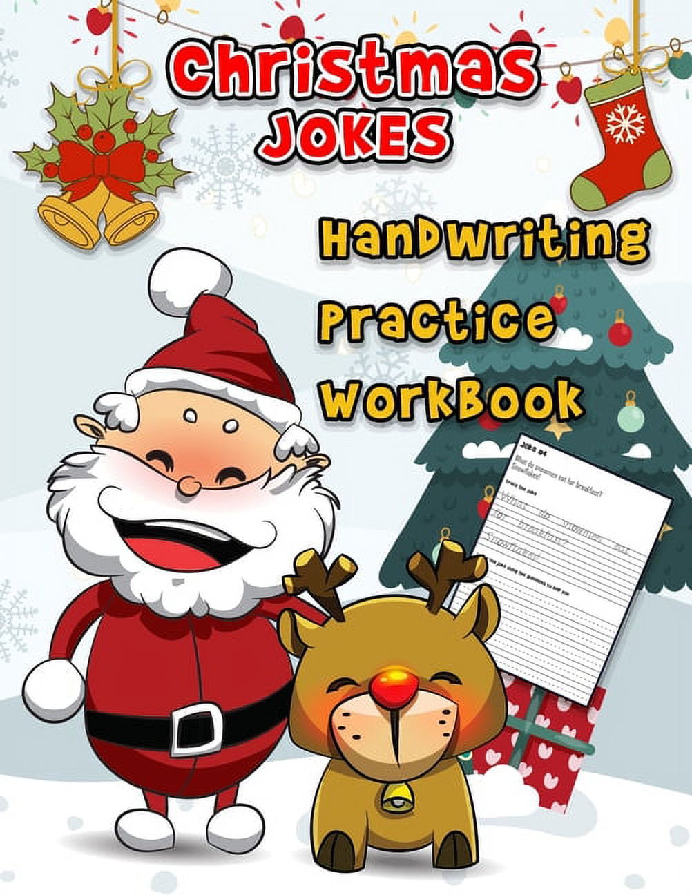 Christmas Jokes Handwriting Practice Workbook: A Humorous Word Tracing ...