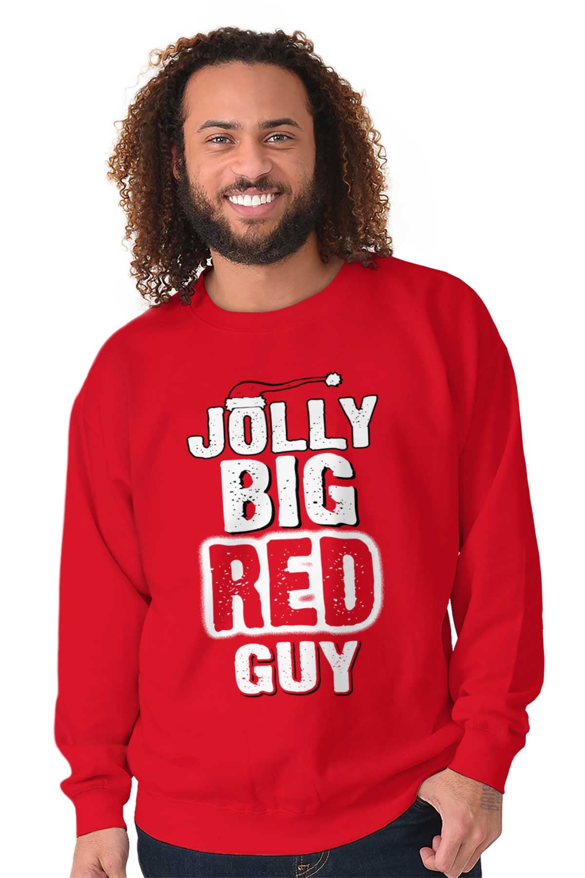 Christmas Jolly Big Red Guy Santa Men Big & Tall Sweatshirt Brisco ...