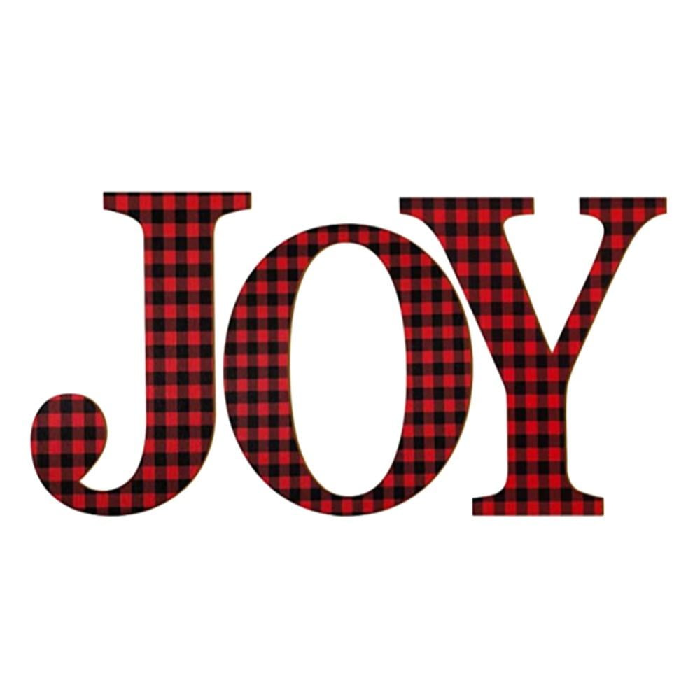 Christmas Joy Letter Sign Buffalo Check Plaid Letter 12 Inch Wooden ...