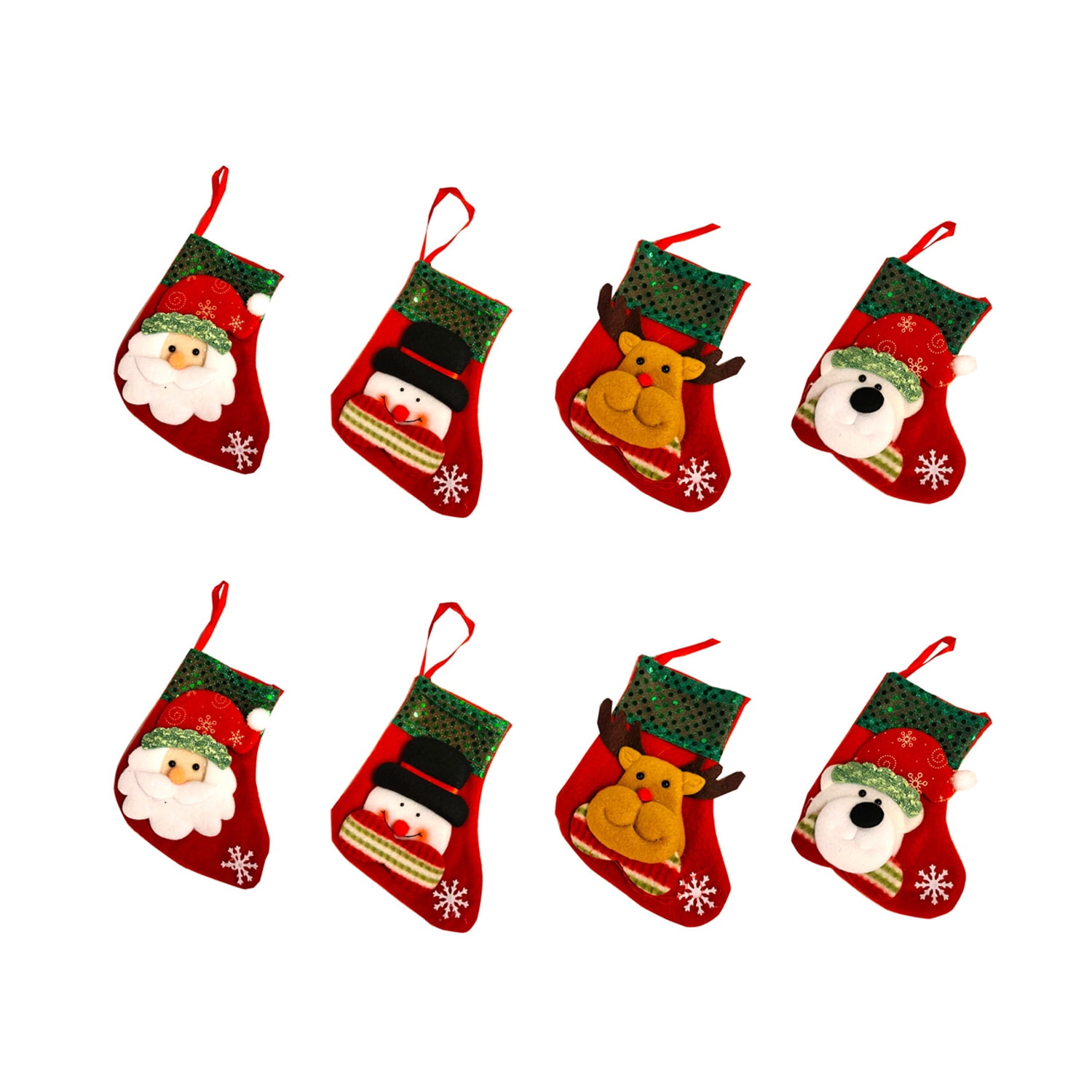 Christmas Joy, Set of 4, 3D Christmas Theme Stockings Gift & Candy Bag ...