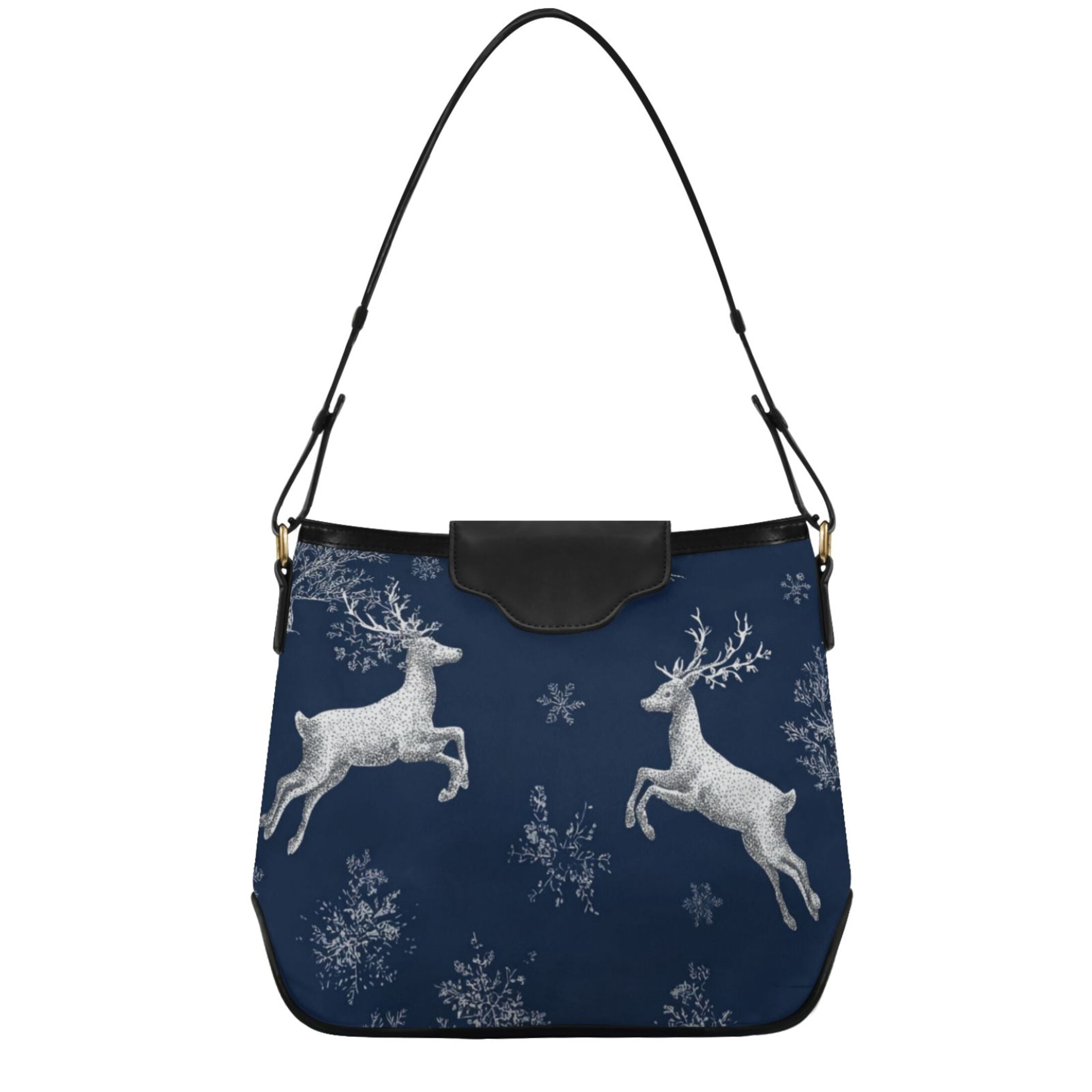 Christmas Jumping Reindeer Tree Snowflakes Women's Tote Bag Convertible ...