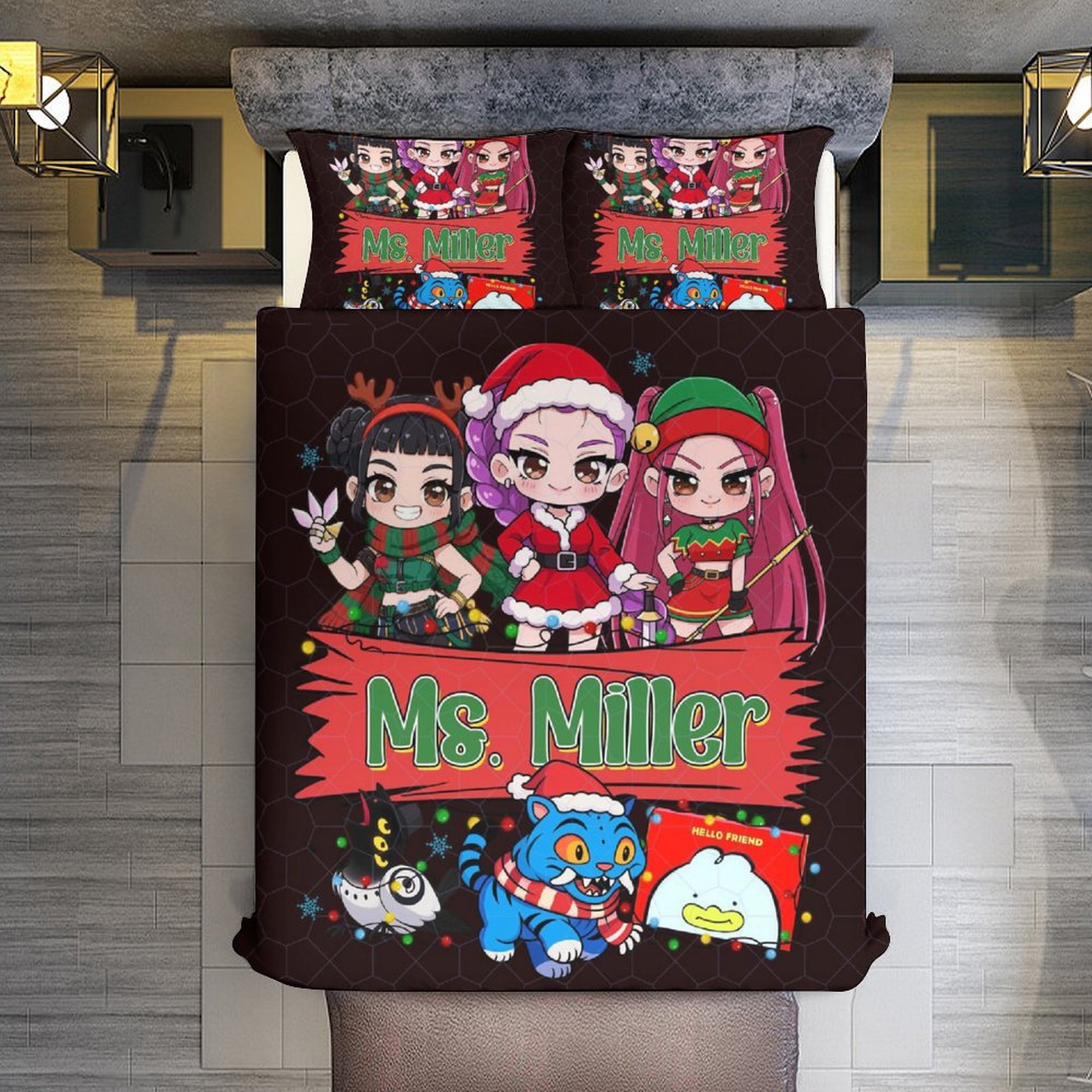 Christmas K pop D-emon H-un/ters PNG Duvet Cover for Kids Girls Bedding ...