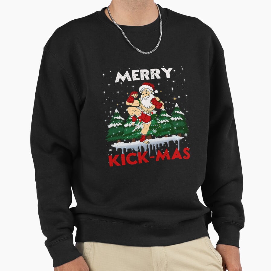 Christmas Kickboxing St. Nick Martial Arts Retro Aesthetic Graphic ...