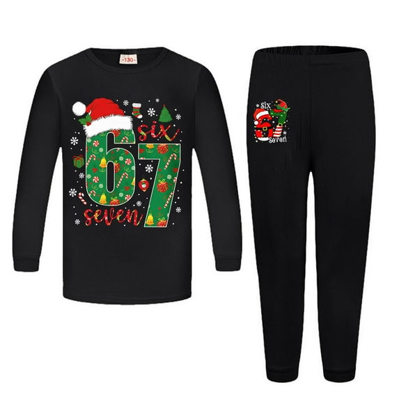 Christmas Kids 67 2 Piece Outfit Sets Boys Girls Youth Winter 6 7 Long ...