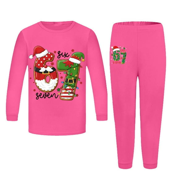 Christmas Kids 67 2 Piece Outfit Sets Boys Girls Youth Winter 6 7 Long ...