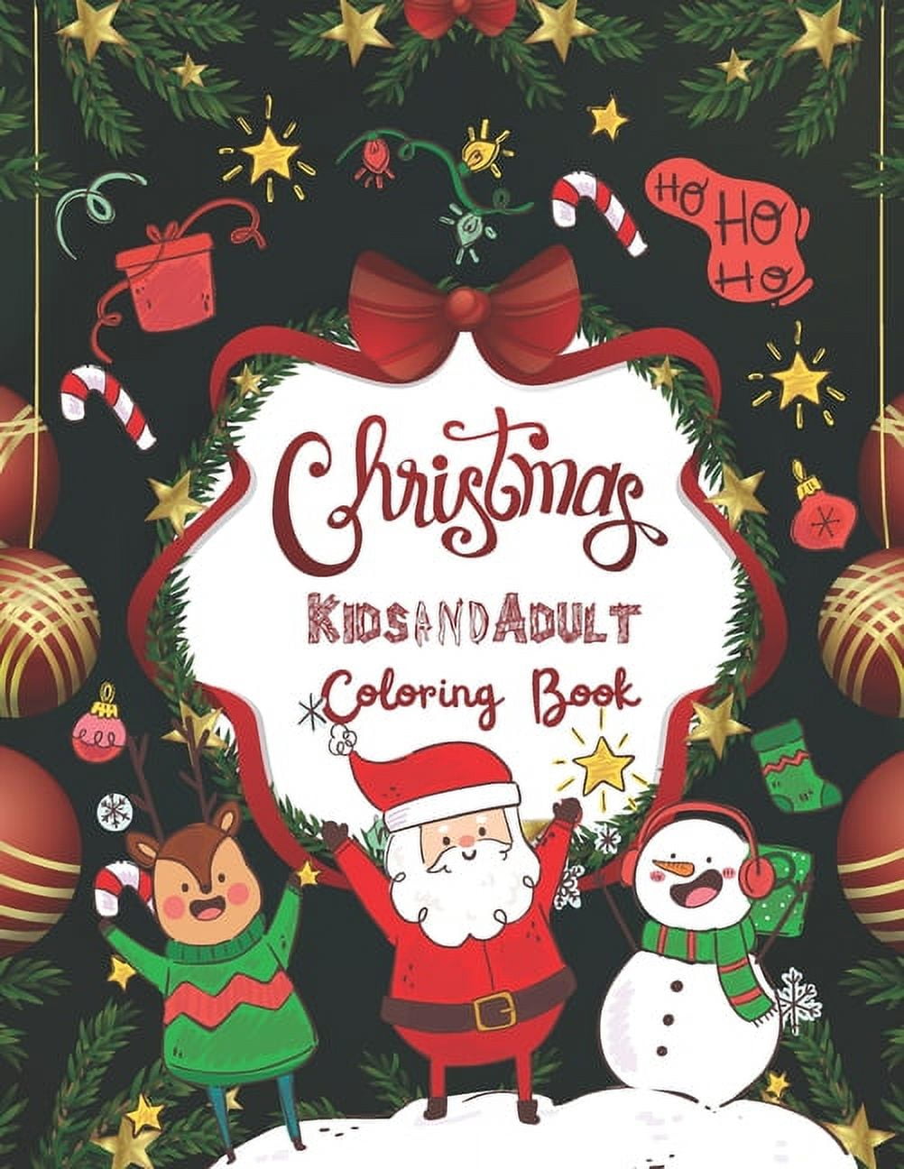 Christmas Kids And Adults Coloring Book: 50 Beautiful Christmas ...