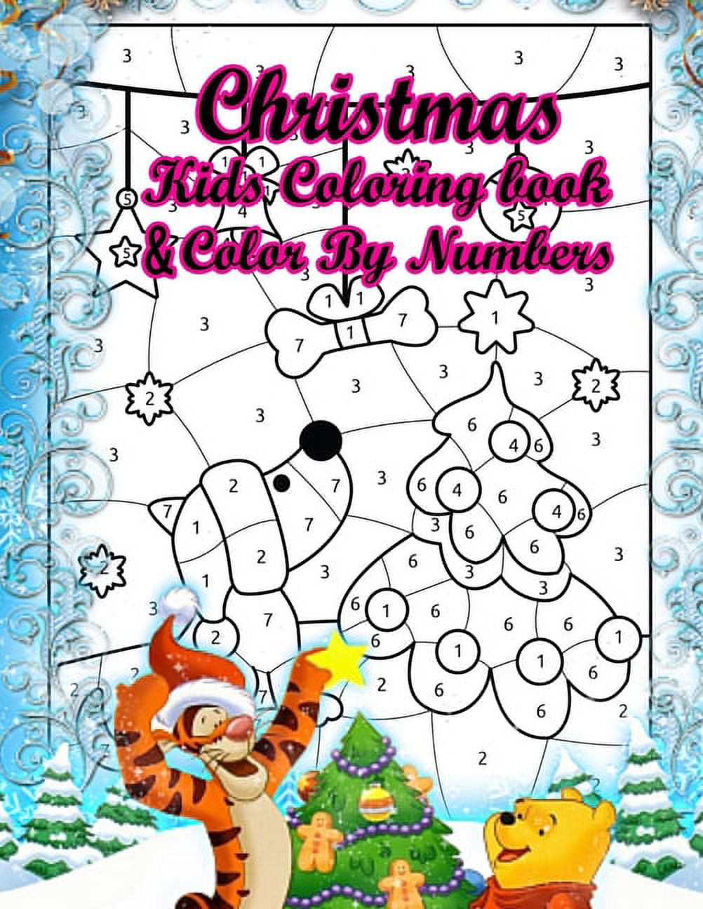 Christmas Kids Coloring Book & Kids Color By Numbers : 50 Color By ...