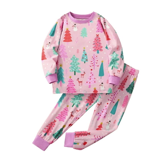 Christmas Kids Outfits Long Sleeve Top and Pants Loungewear for Girls ...