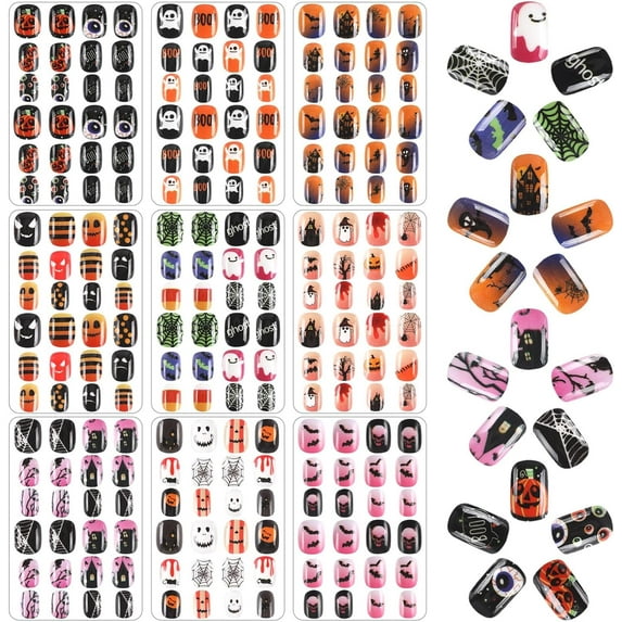 Christmas Kids Press on Nails,216Pcs 9 Pack Christmas Girls Press on ...