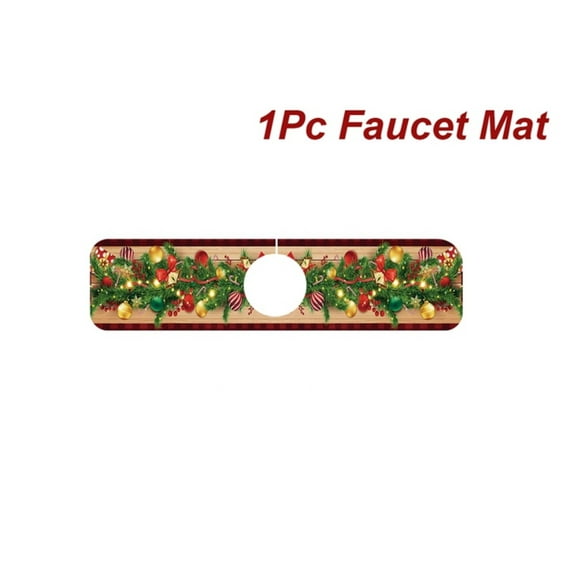 Christmas Kitchen Absorbent Mat Sink Faucet Mats Merry Christmas ...