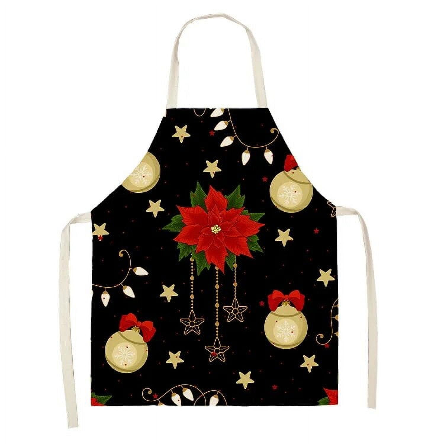Christmas Kitchen Apron Sleeveless Decorative Apron Home Print Parent ...