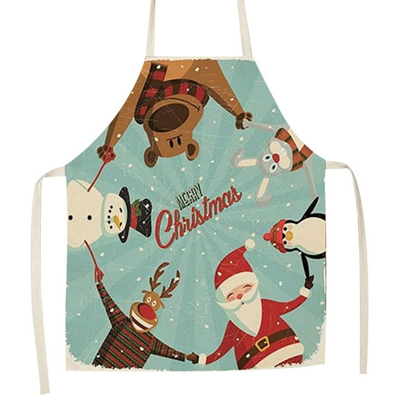 Christmas Kitchen Aprons Women Men Dinner Party Cooking Aprons Animal ...