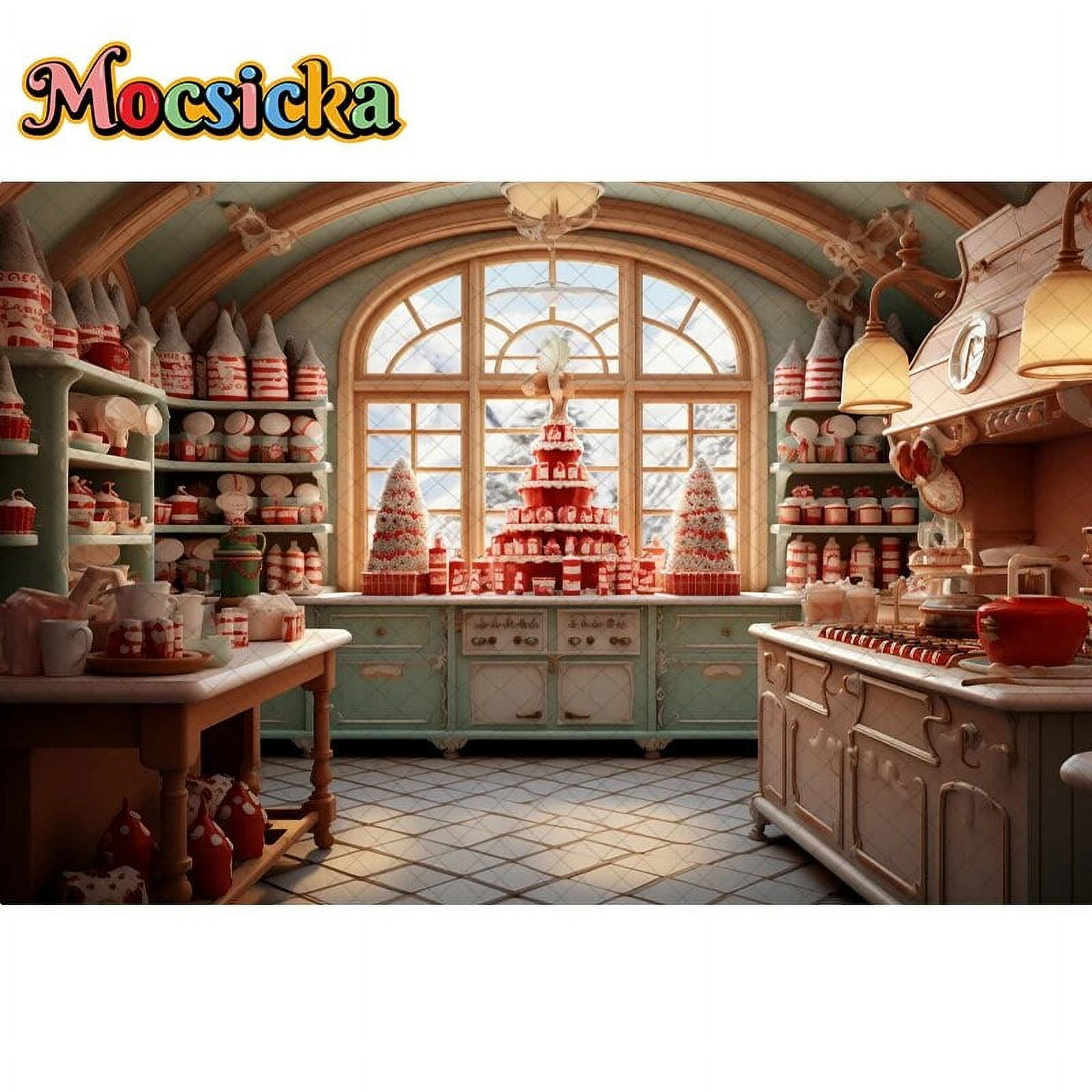 Christmas Kitchen Backdrop For Kids Family Portrait Photography ...