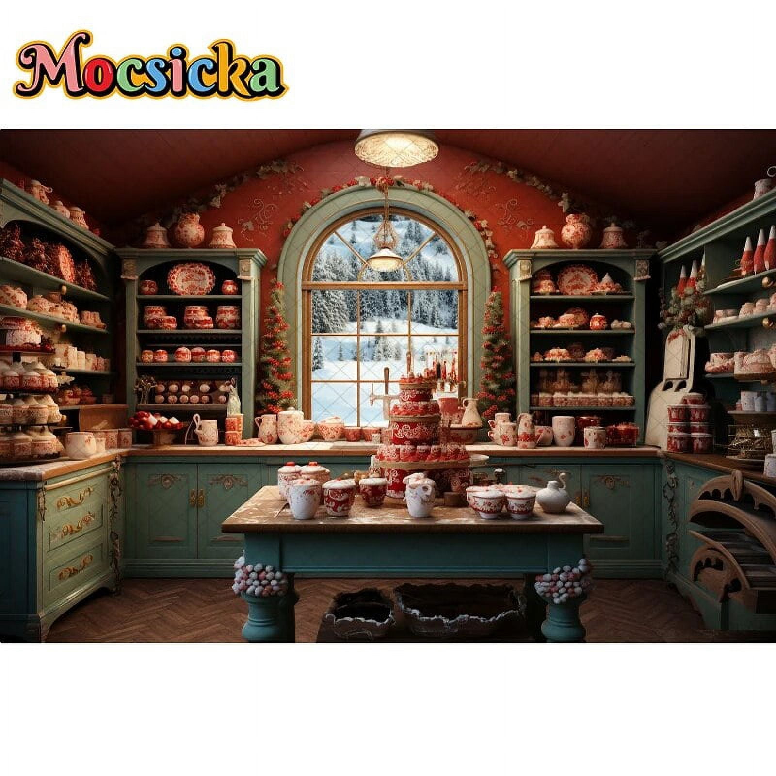 Christmas Kitchen Backdrop For Kids Family Portrait Photography ...