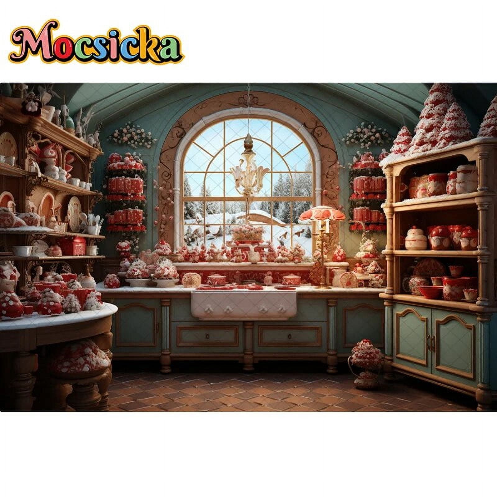 Christmas Kitchen Backdrop For Kids Family Portrait Photography ...