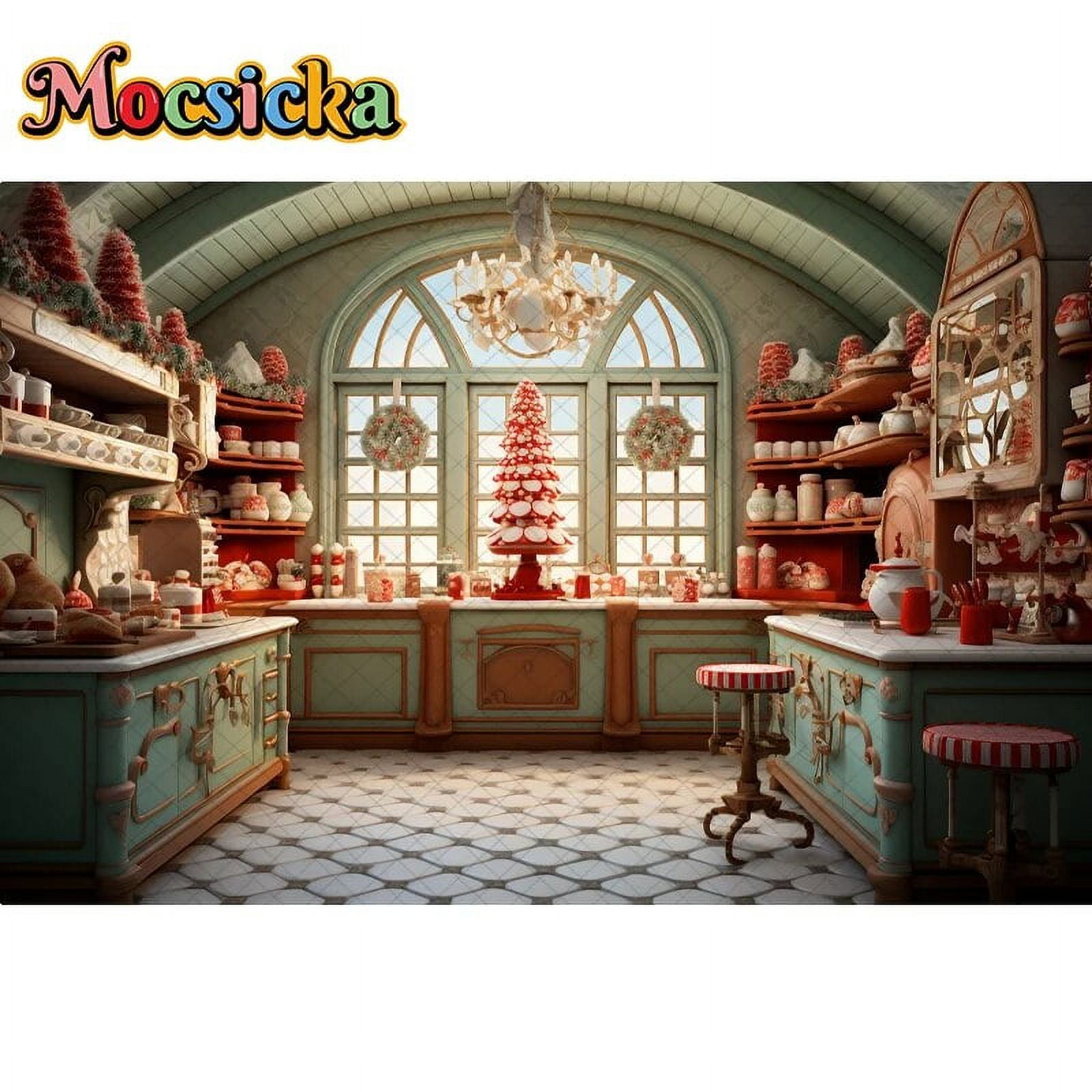 Christmas Kitchen Backdrop For Kids Family Portrait Photography ...