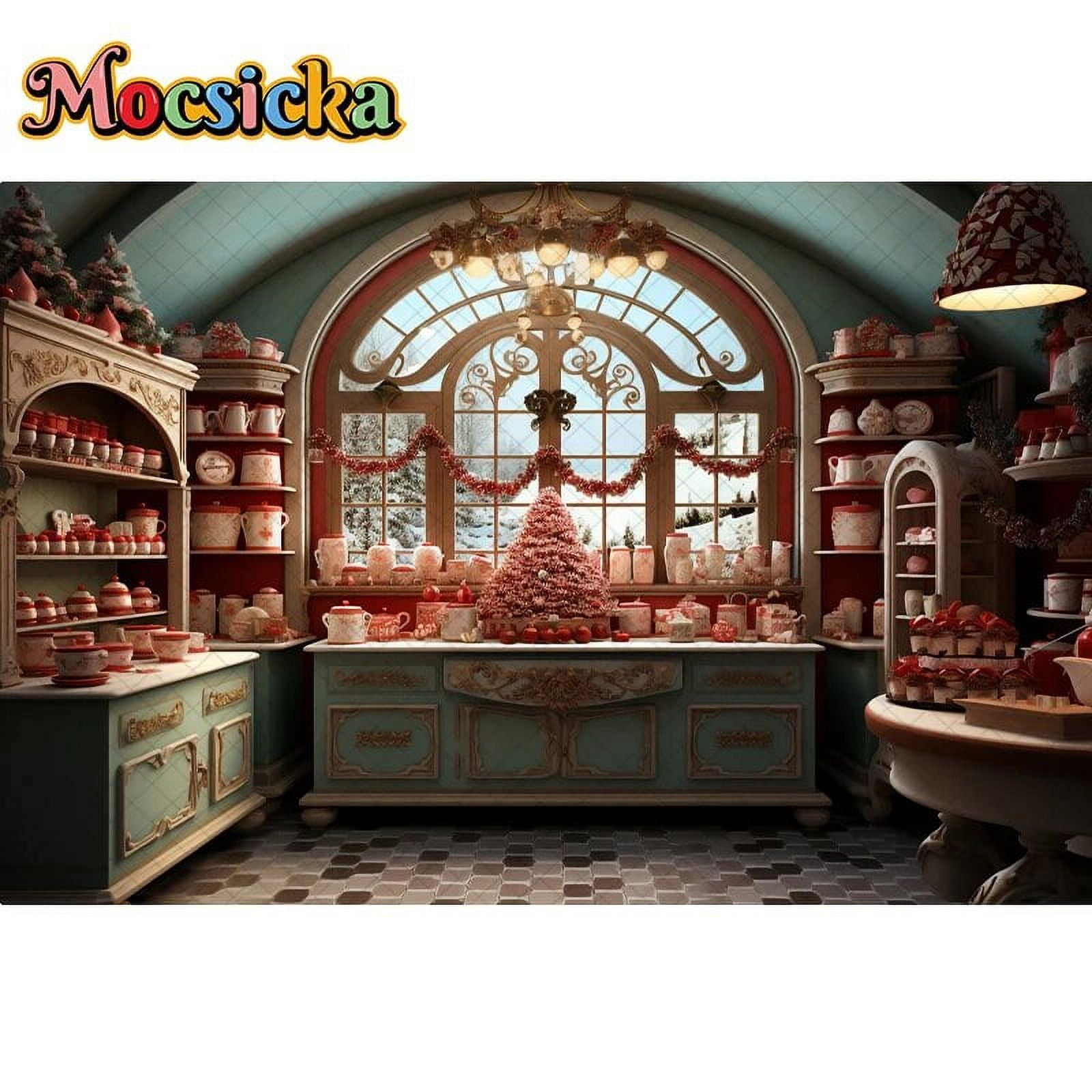 Christmas Kitchen Backdrop For Kids Family Portrait Photography ...