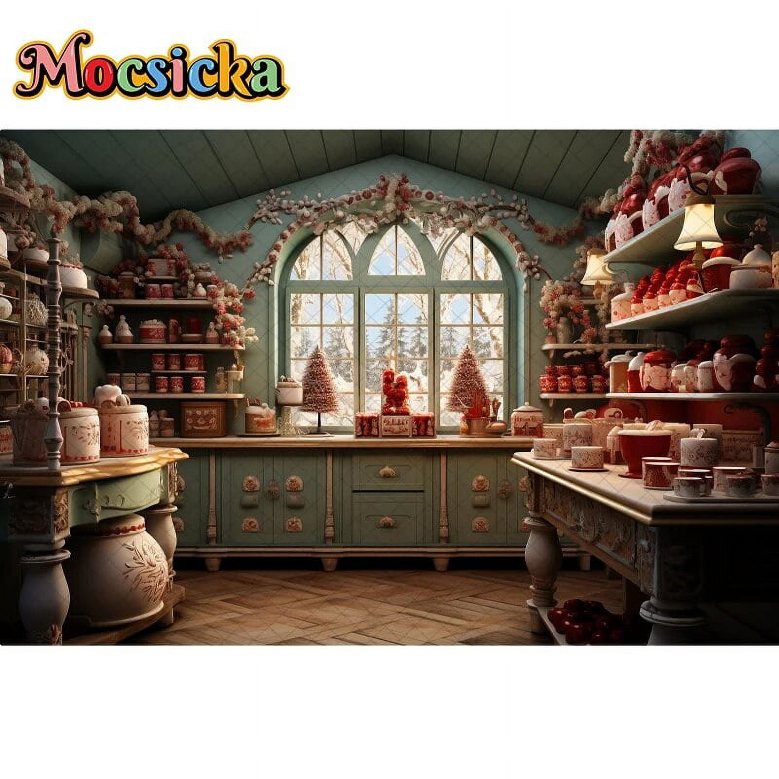 Christmas Kitchen Backdrop For Kids Family Portrait Photography ...