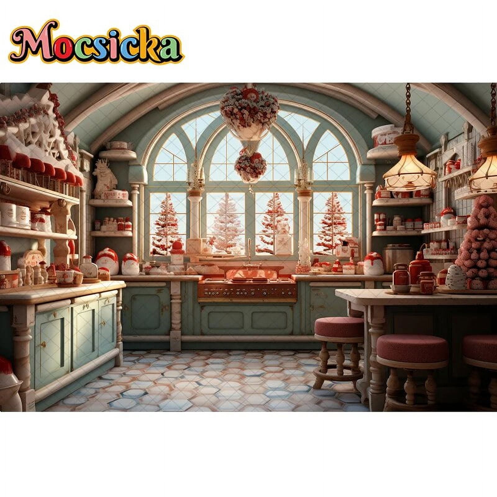 Christmas Kitchen Backdrop For Kids Family Portrait Photography ...