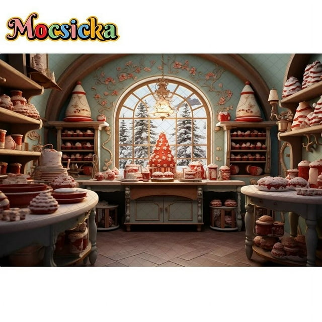 Christmas Kitchen Backdrop For Kids Family Portrait Photography ...