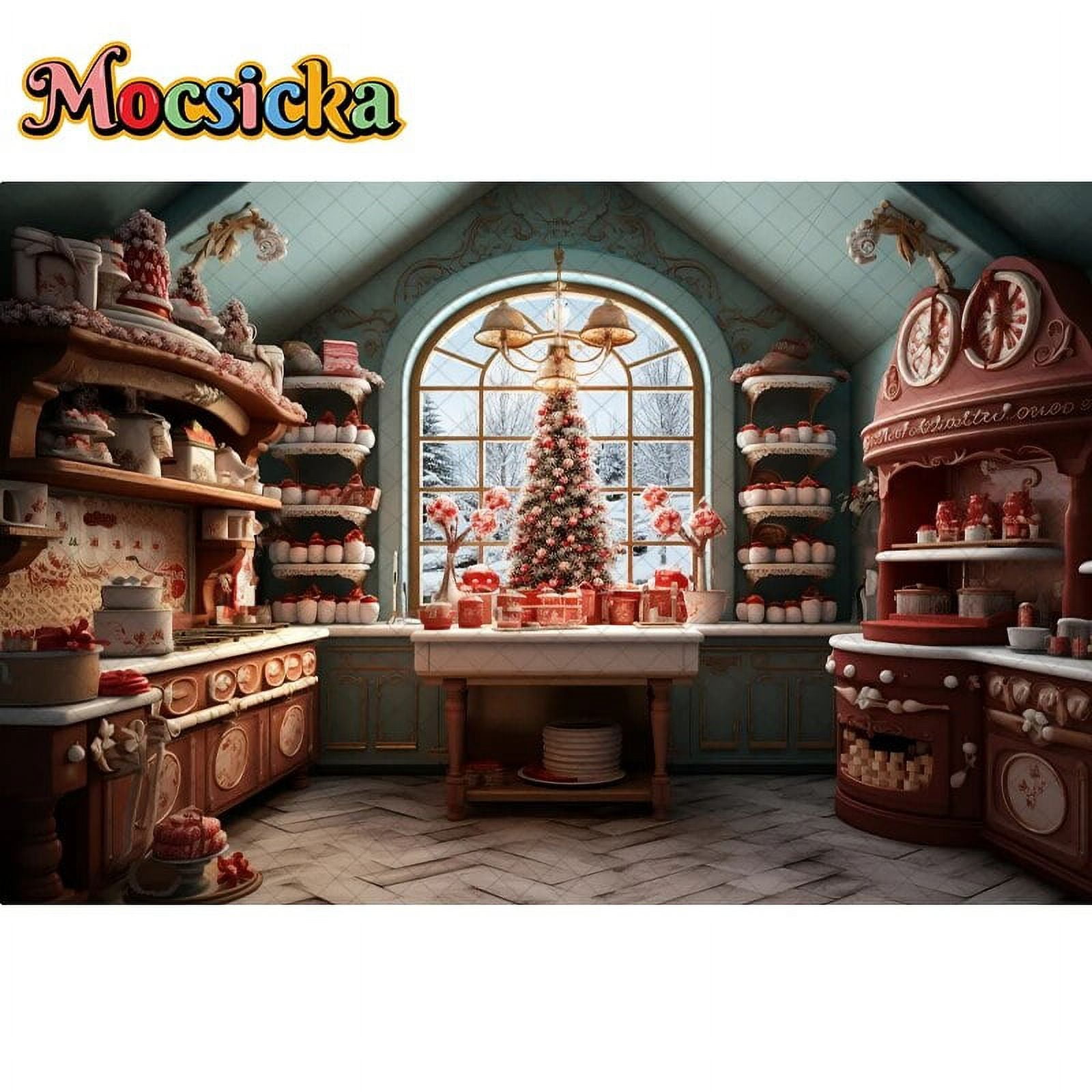 Christmas Kitchen Backdrop For Kids Family Portrait Photography ...