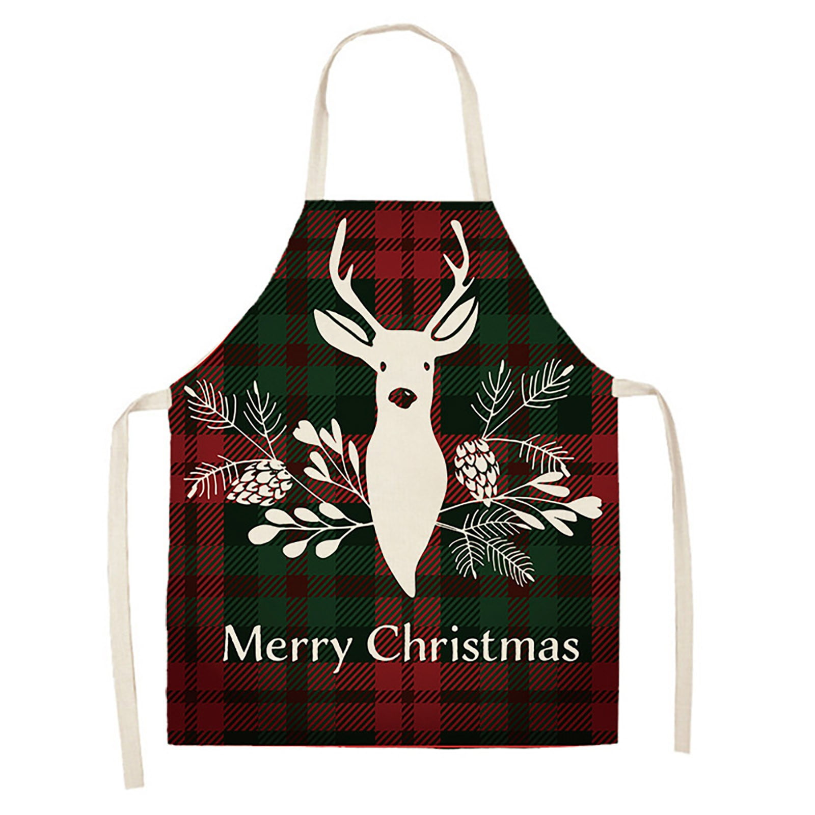 KDFJPTH Christmas Kitchen Cooking Aprons Black And Red Plaid Aprons ...