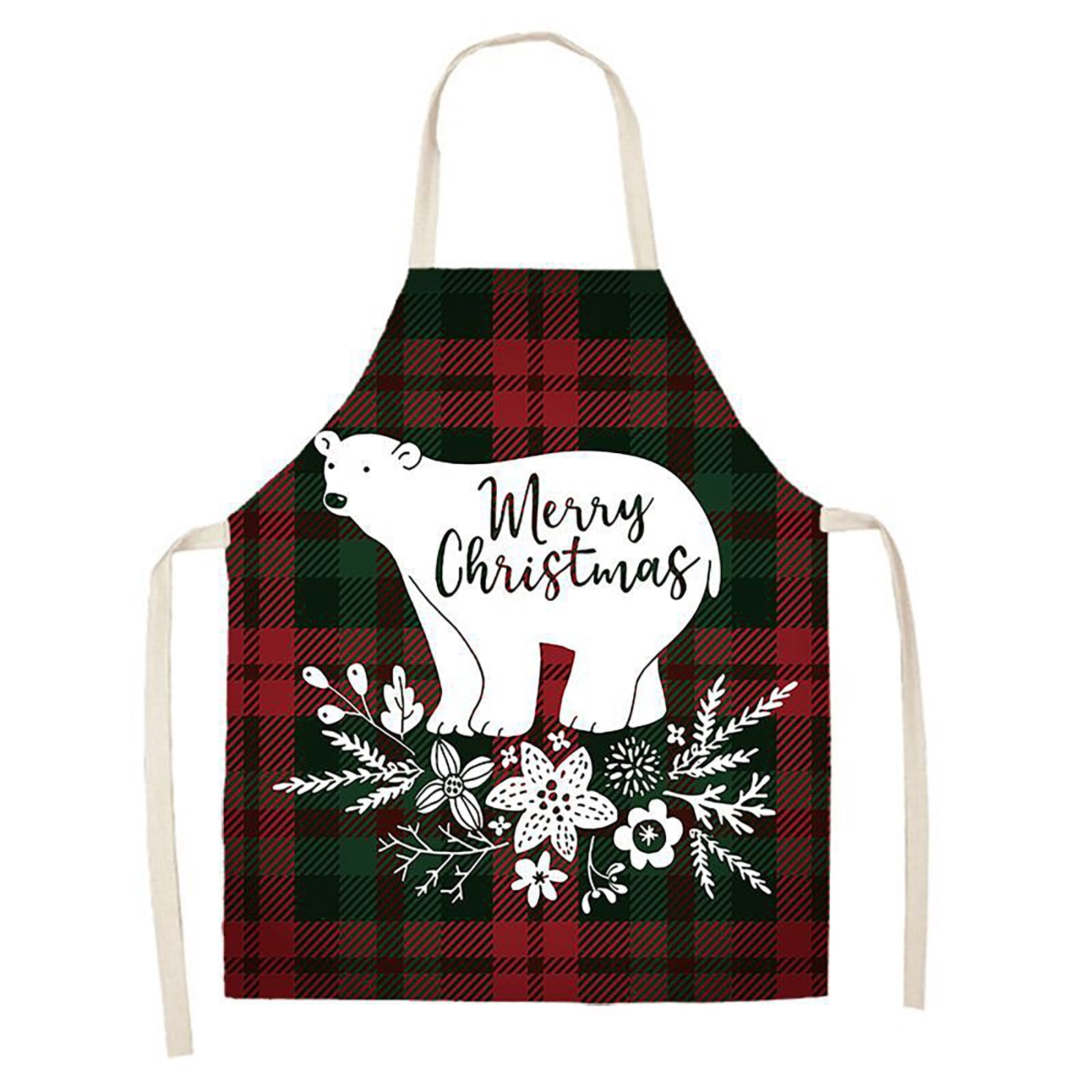 Christmas Kitchen Cooking Aprons Plaid Aprons Adjustable Buffalo Plaid ...