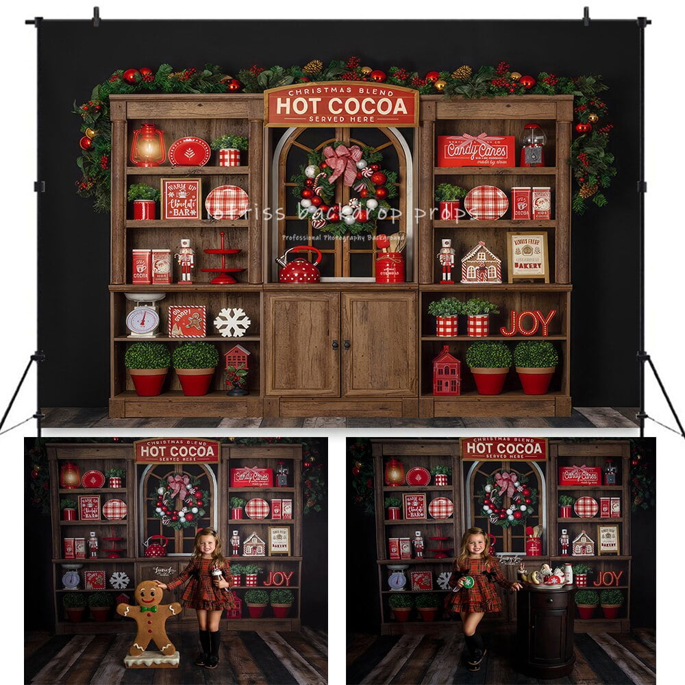 Christmas Kitchen Cupboard Backdrops Kids Photogrpahy Child Adult ...
