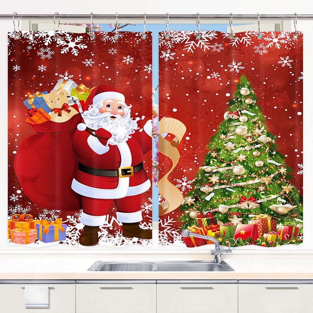 Christmas Kitchen Curtains, Merry Christmas Kitchen Curtains Valance ...
