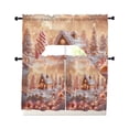 Christmas Kitchen Curtains Set for Windows 3 Piece Cafe Curtains 24 ...