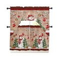 Christmas Kitchen Curtains Set for Windows 3 Piece Cafe Curtains 24 ...