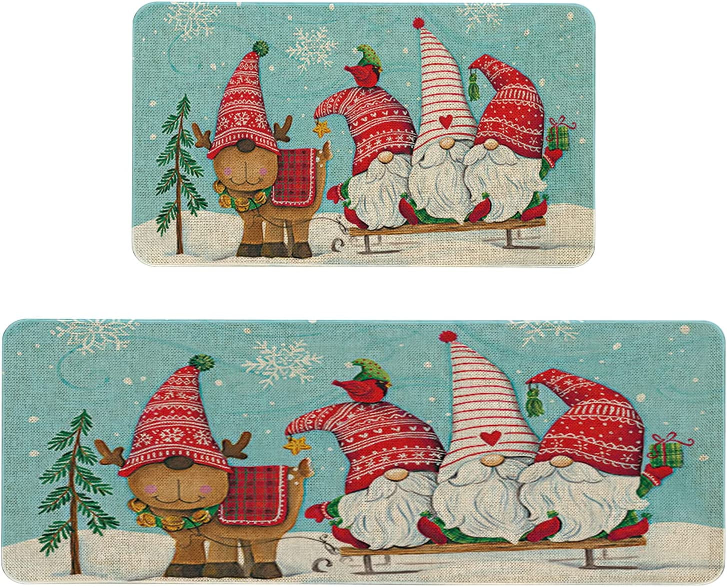 Christmas Kitchen Mat , Merry Christmas Gnome Kitchen Rugs Set of 2 ...