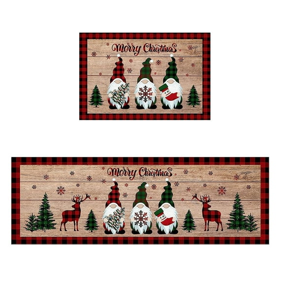 Christmas Kitchen Mat Set with Absorbent, Non-Slip Design, Cushioned ...