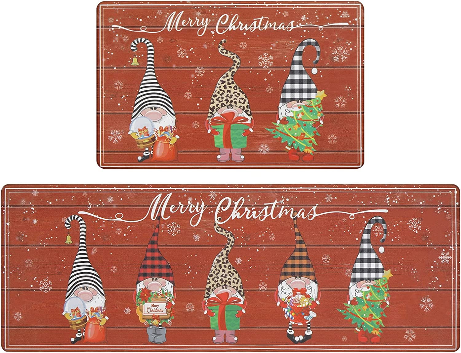 Christmas Kitchen Rugs and Mats 2 PCS Non Skid Farmhouse Kitchen Mats ...