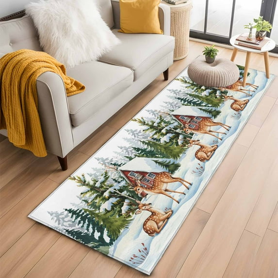 Christmas Kitchen Runner Rug 2x6 Washable Runners for Hallway Non Slip ...