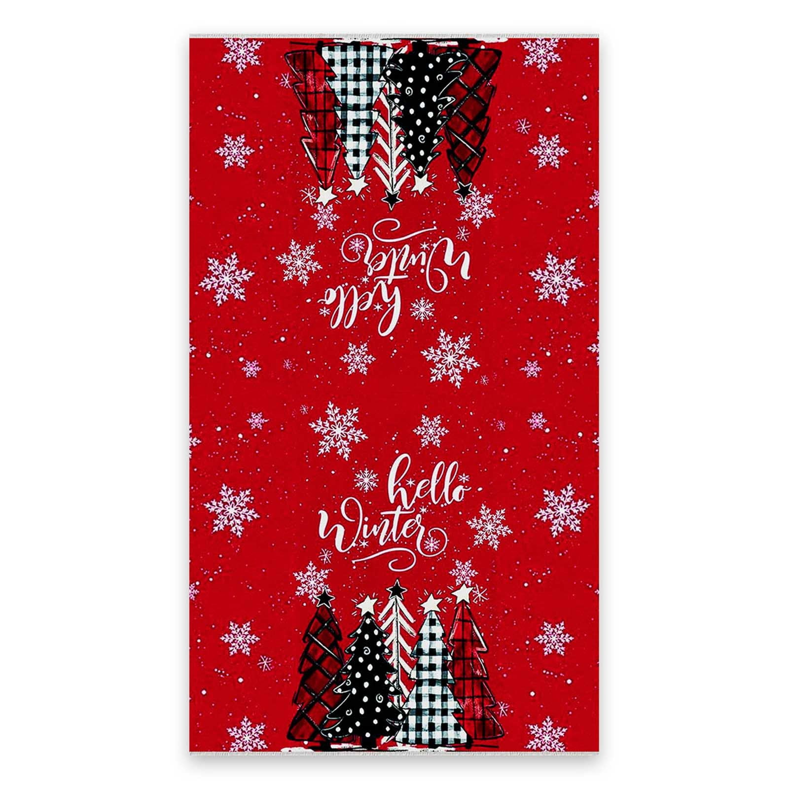 Christmas Kitchen Towels Christmas Dish Cloth Xmas Tree Snowman Dish ...