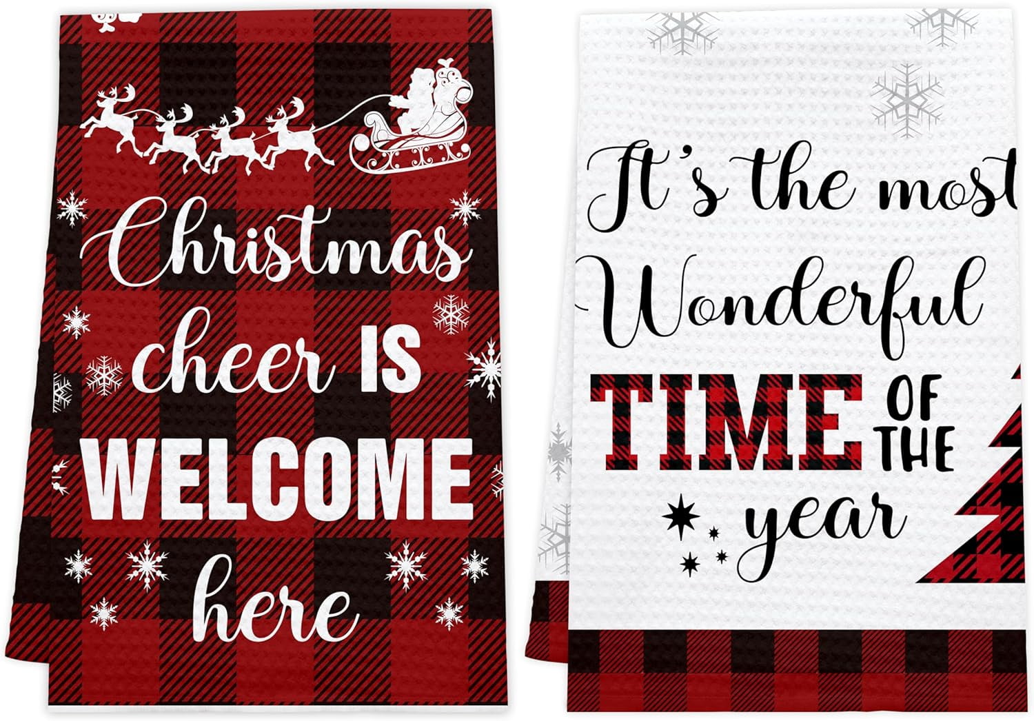 Christmas Kitchen Towels, Holiday Dish Towels, Christmas Hand Towels ...