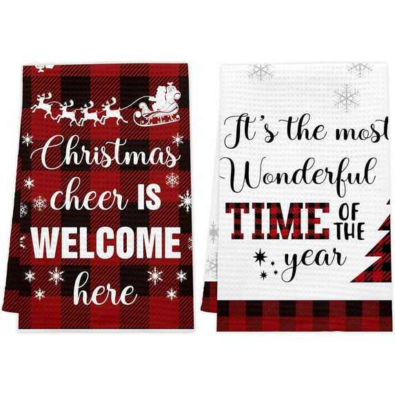 Christmas Kitchen Towels, Holiday Dish Towels, Christmas Hand Towels ...