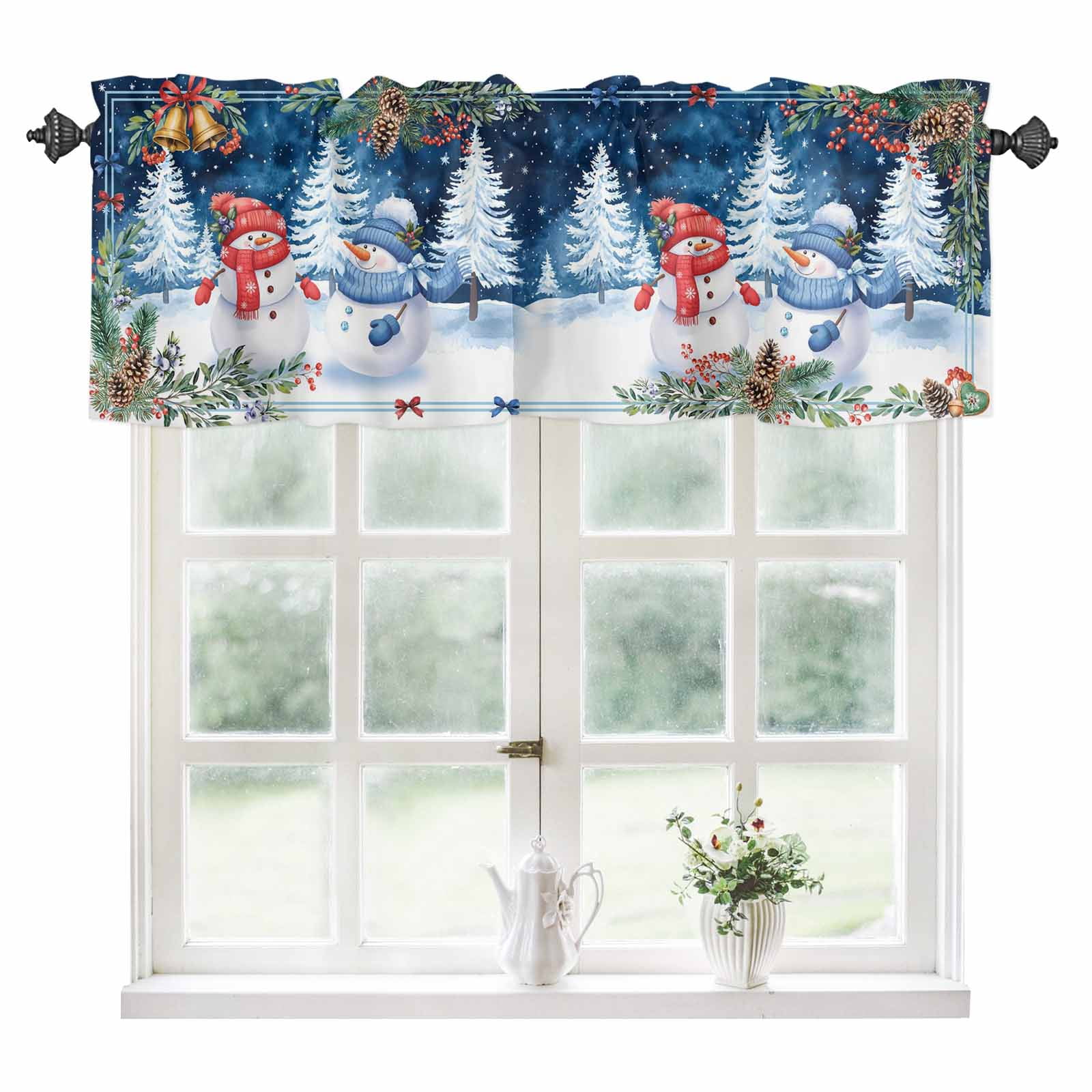 Christmas Kitchen Valances for Windows 42x12 Inch Kitchen Curtains ...