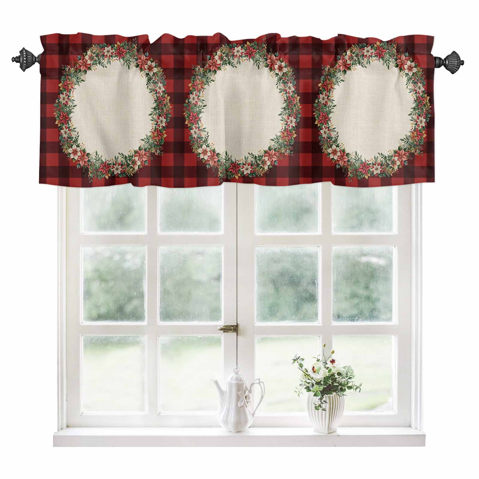 Christmas Kitchen Valances for Windows 54x18 Inch Kitchen Curtains ...