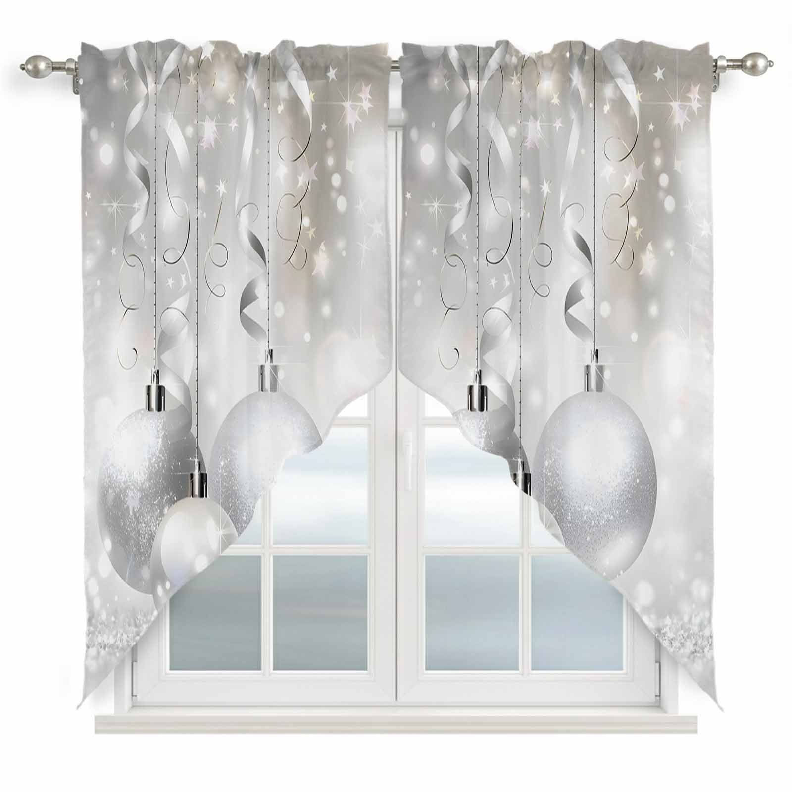 Christmas Kitchen Window Curtains, Swag Curtains Valance for Bedroom ...